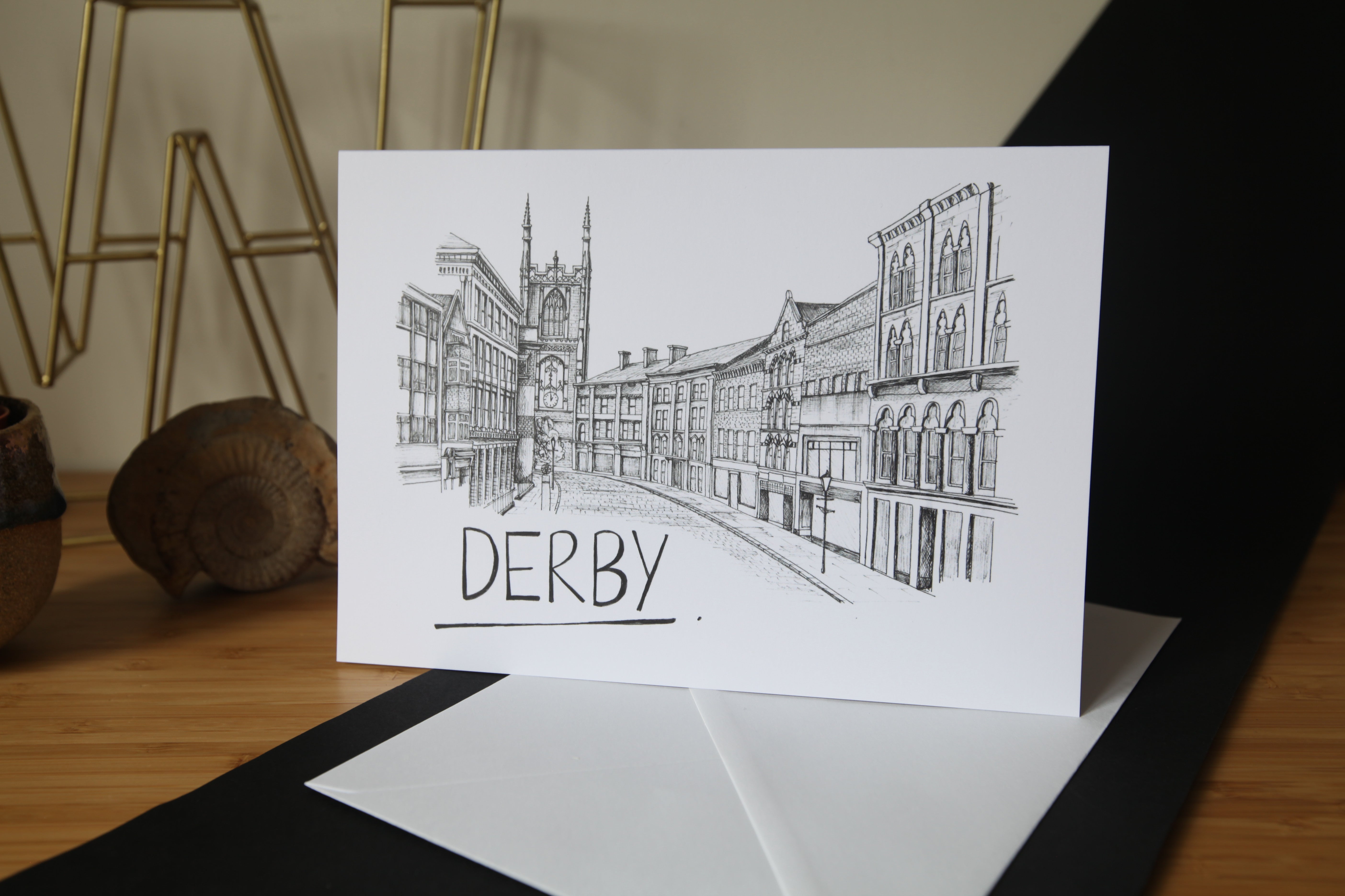 Derby Skyline Greetings Card – Christopher Walster