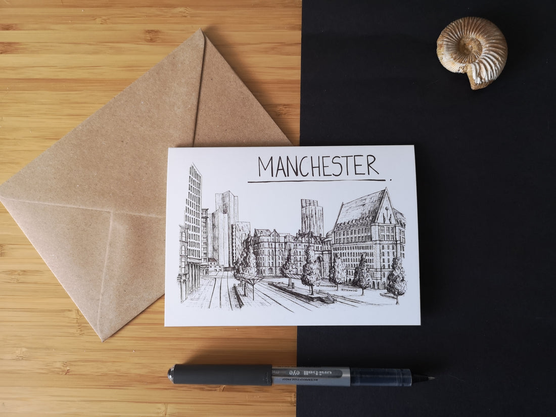 Manchester Skyline Greetings Card – Christopher Walster