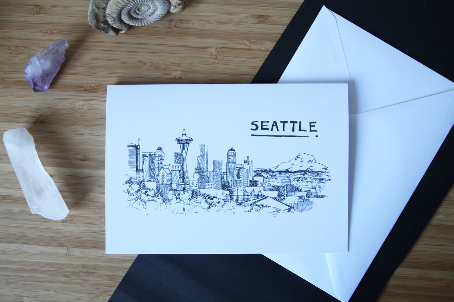 Seattle Skyline Greetings Card – Christopher Walster